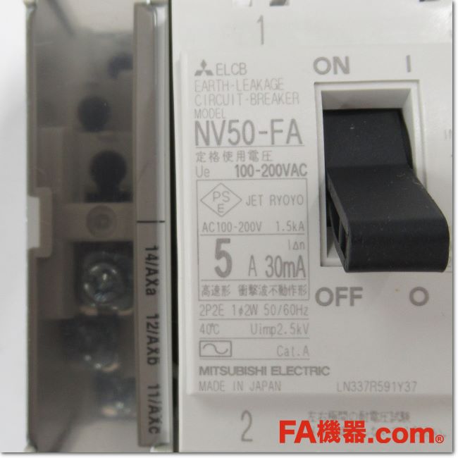 Japan (A)Unused,NV50-FA 2P 5A 30mA AX-SLT 漏電遮断器 補助スイッチ付き,อะไหล่เครื่องจักร,Machine Parts,มือสอง ...