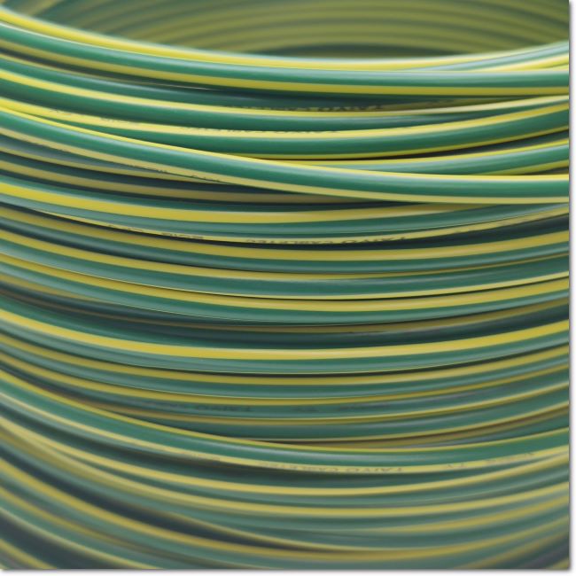 KIV(AY)LF 1.25 sq. Green/Yellow Japanese wire specification 1 box = 10 – Thai.FAkiki.com