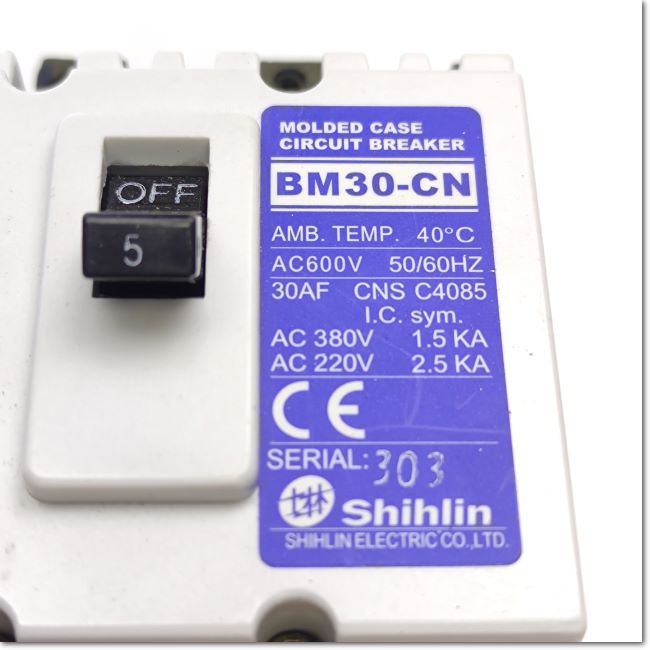 BM30-CN breaker specification 3P 5A, Shihlin – Thai.FAkiki.com