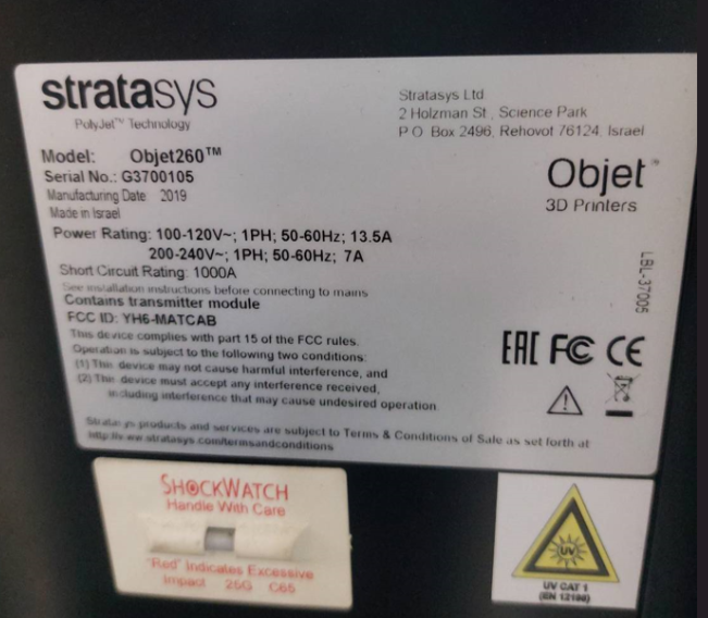 Connex3 PRINTER, OBJET260 สเปค - , STRATASYS – Thai.FAkiki.com