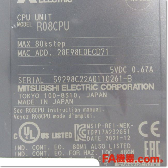 Japan (A)Unused,R08CPU シーケンサCPUユニット,อะไหล่เครื่องจักร,Machine Parts,มือ ...