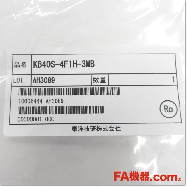 Japan (A)Unused,KB40S-4F1H-3MB シールド付きケーブル 40極,อะไหล่เครื่องจักร,Machine ...