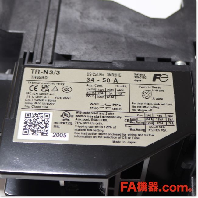 Japan (A)Unused,TR-N3H/3/T 34-50A サーマルリレー,อะไหล่เครื่องจักร,Machine ...