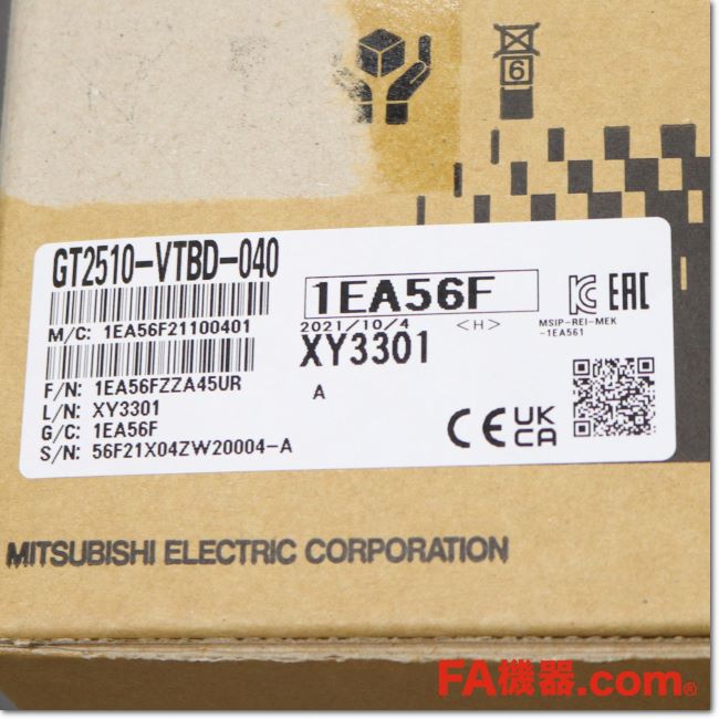 Japan (A)Unused,GT2510-VTBD-040 GOT本体 10.4型 TFTカラー液晶 DCタイプ【GT2510-VTBD ...