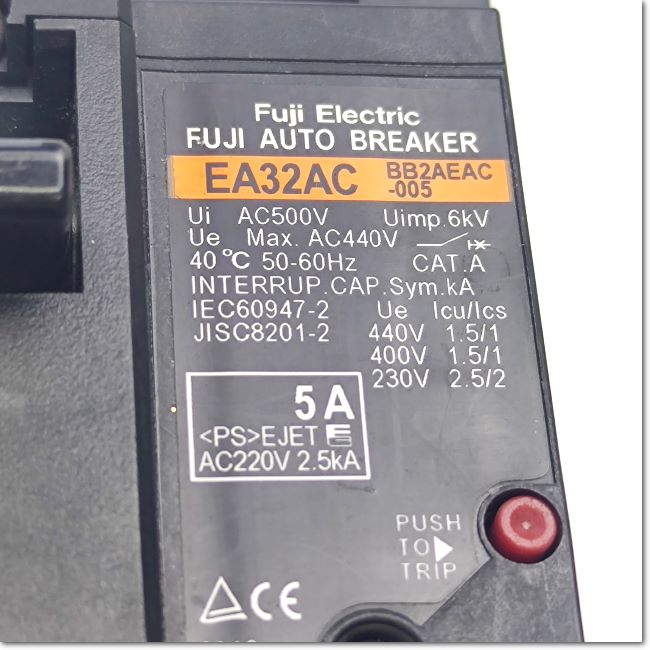 (D)Used*, EA32AC Auto breaker, Auto breaker specification 2P 5A, FUJI ...