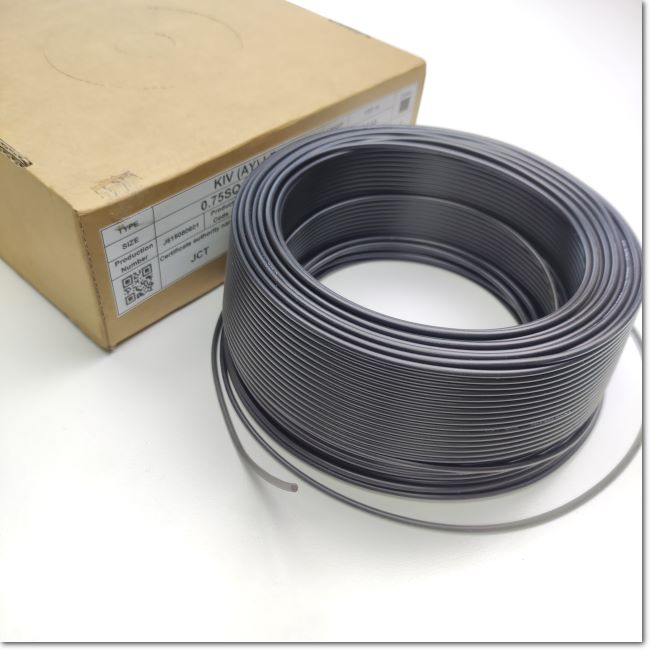 KIV(AY)LF 0.75 sq. Black สายไฟญี่ปุ่น สเปค 1 box = 100 m./ 1.4k.g ,Tai – Thai.FAkiki.com