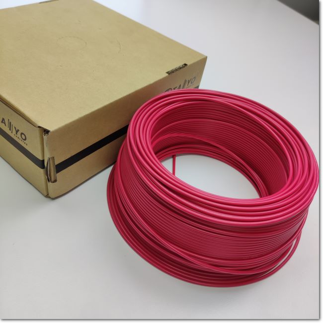 KIV(AY)LF 0.75 sq. Red สายไฟญี่ปุ่น สเปค 1 box = 100 m./ 1.4k.g ,Taiyo – Thai.FAkiki.com