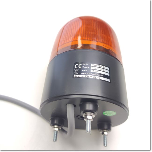 PM TLW-02-YB rotating signal light, specifications AC100-240V 36mA, Pr ...
