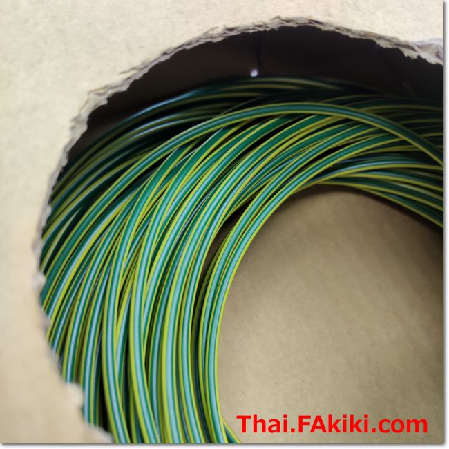 KIV(AY)LF 2.0SQ(37/0.26) Green/Yellow TAIYO Cable ,สายไฟญี่ปุ่น สเปค 1 ...