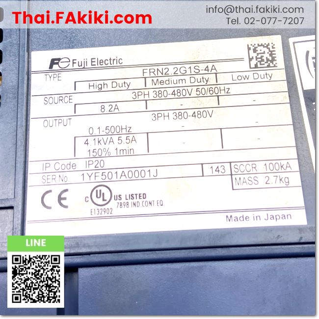 Junk, FRN2.2G1S-4A INVERTER ,Inverter specs 3PH AC400V ,FUJI – Thai ...